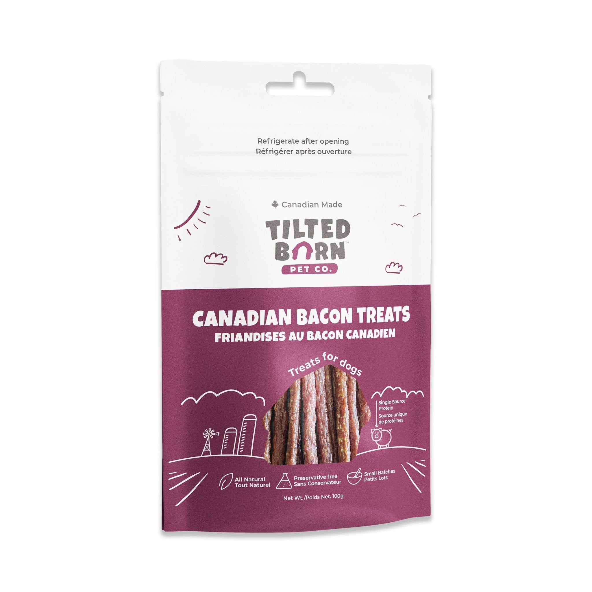 Tilted Barn Canadian Bacon Dog Treats - All-Natural, Made in Canada ...